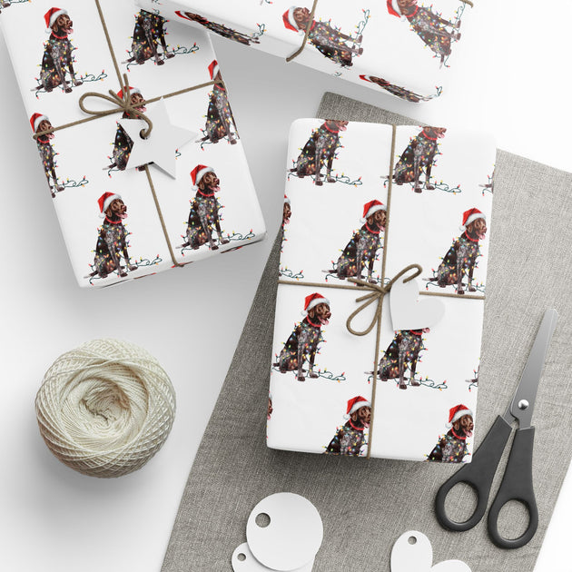 German Shorthaired Pointer Christmas Lights Wrapping Paper ...